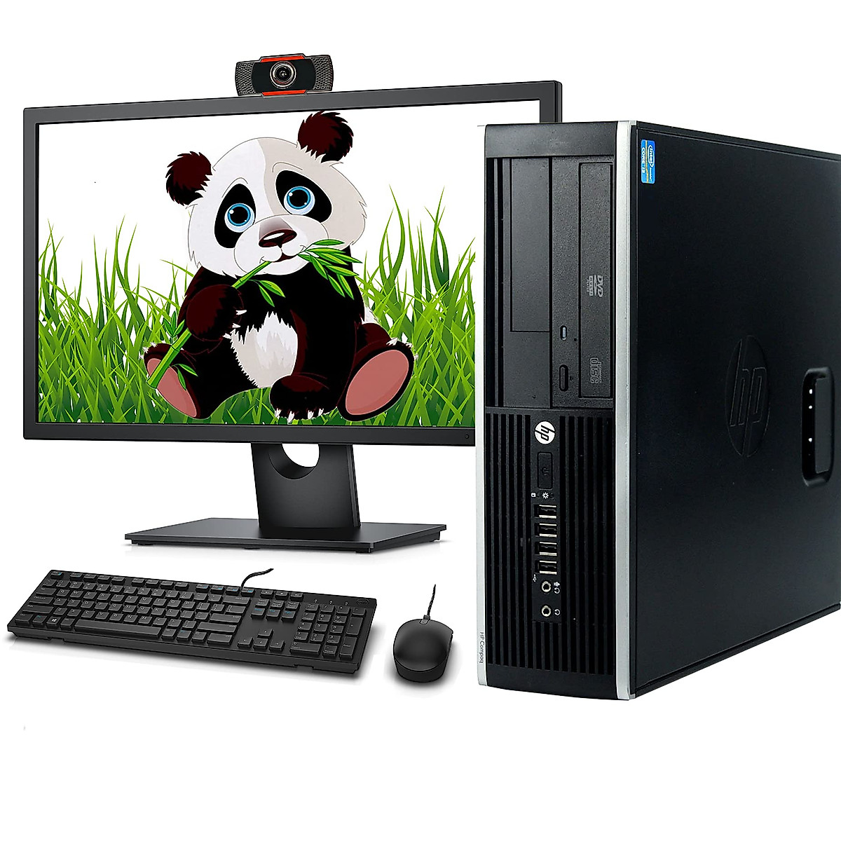 HP Small Form Factor Computer Desktop PC, Intel Core 2 Duo, 8GB Ram, 128GB M.2 SSD, 500GB Hard Drive, WiFi & Bluetooth, Keyboard and Mouse, 19 Inch FHD Monitor, 1080p Web Camera, Windows 10 (Renewed)
