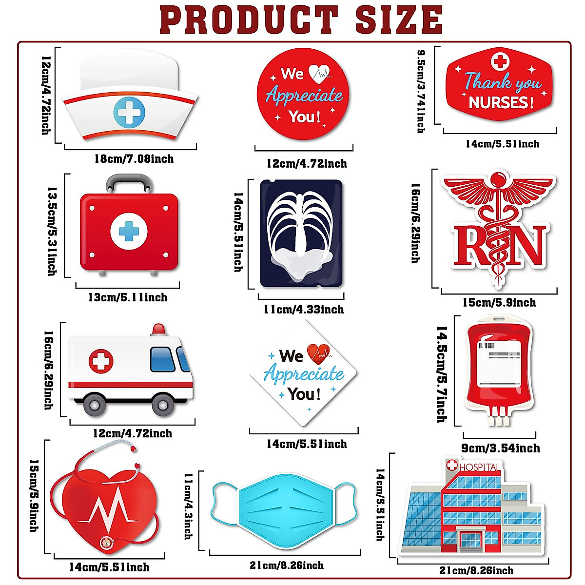 54 Pcs Nurses Week Decorations,Thank You Nurse Hanging Swirls Nurse Appreciation Foil Ceiling Hanging Swirl Streamers for Nursing School Doctor Medical Themed RN Graduation Party Supplies Decor