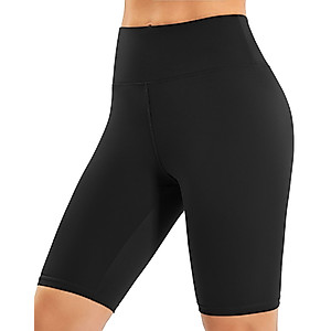 IUGA Biker Shorts for Women High Waist, Ultra Soft Womens Workout Shorts with Inner Pocket Opaque Yoga Gym Running Shorts 8" (Black, X-Large)