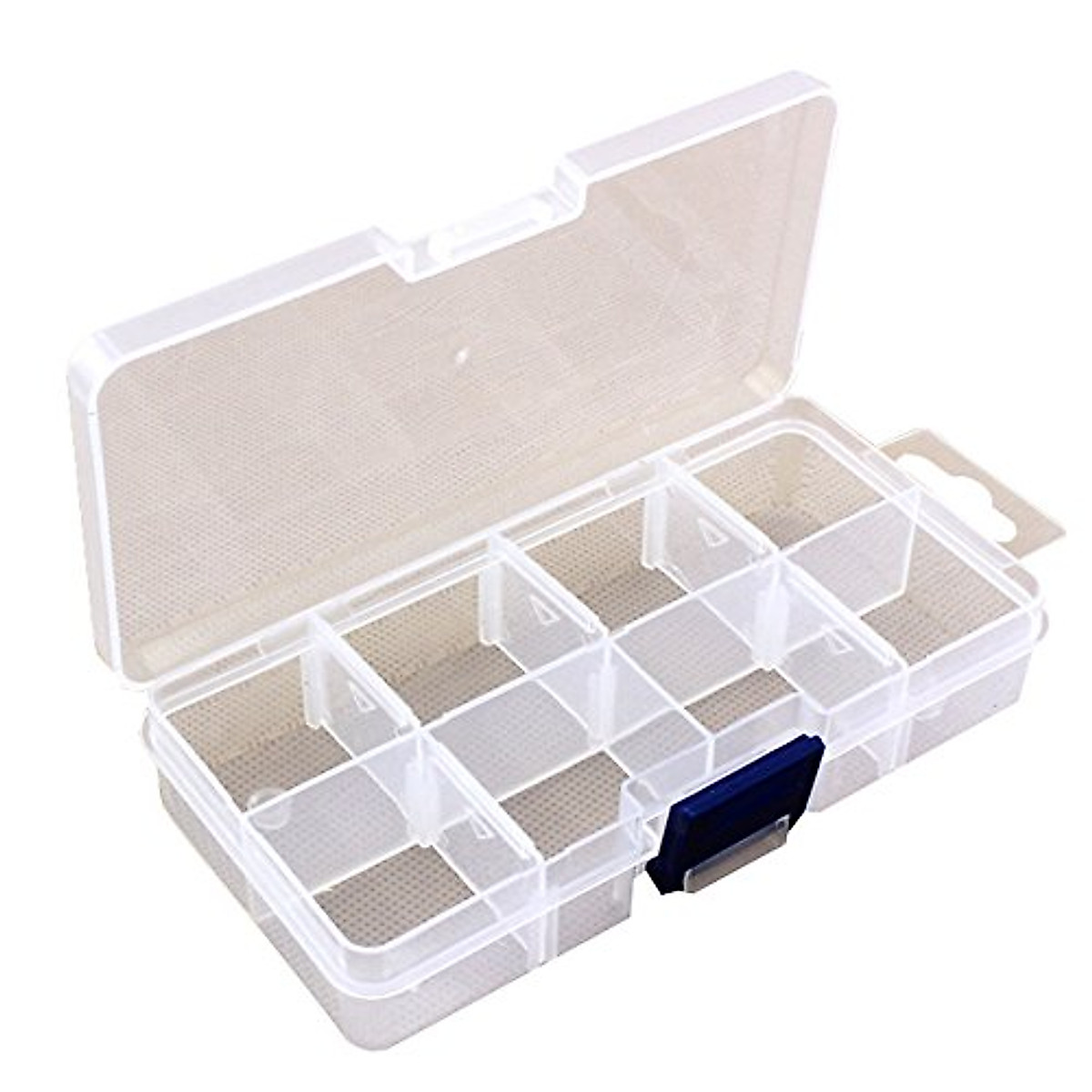 8 Grid Portable Clear Hard Plastic with Removable Dividers Art Craft Storage Container Jewelry Ring Earring Beads Sewing Pills Accessories Storage Organizer Box Case