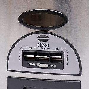 HAPPCUCOE Auto Rice Dispenser,Grain Dispenser Storage Box,Large Capacity Stainless Steel Rice Storage Container for Kitchen,Dining Room (Black)