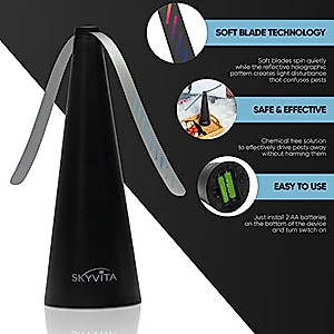 SkyVita Fly Fan For Tables, Indoor Outdoor Bug Fan Great For Restaurants, Picnics, BBQ's To Keep Flies Away - Portable Fly Fan for Outdoor Tables (2 Pack)