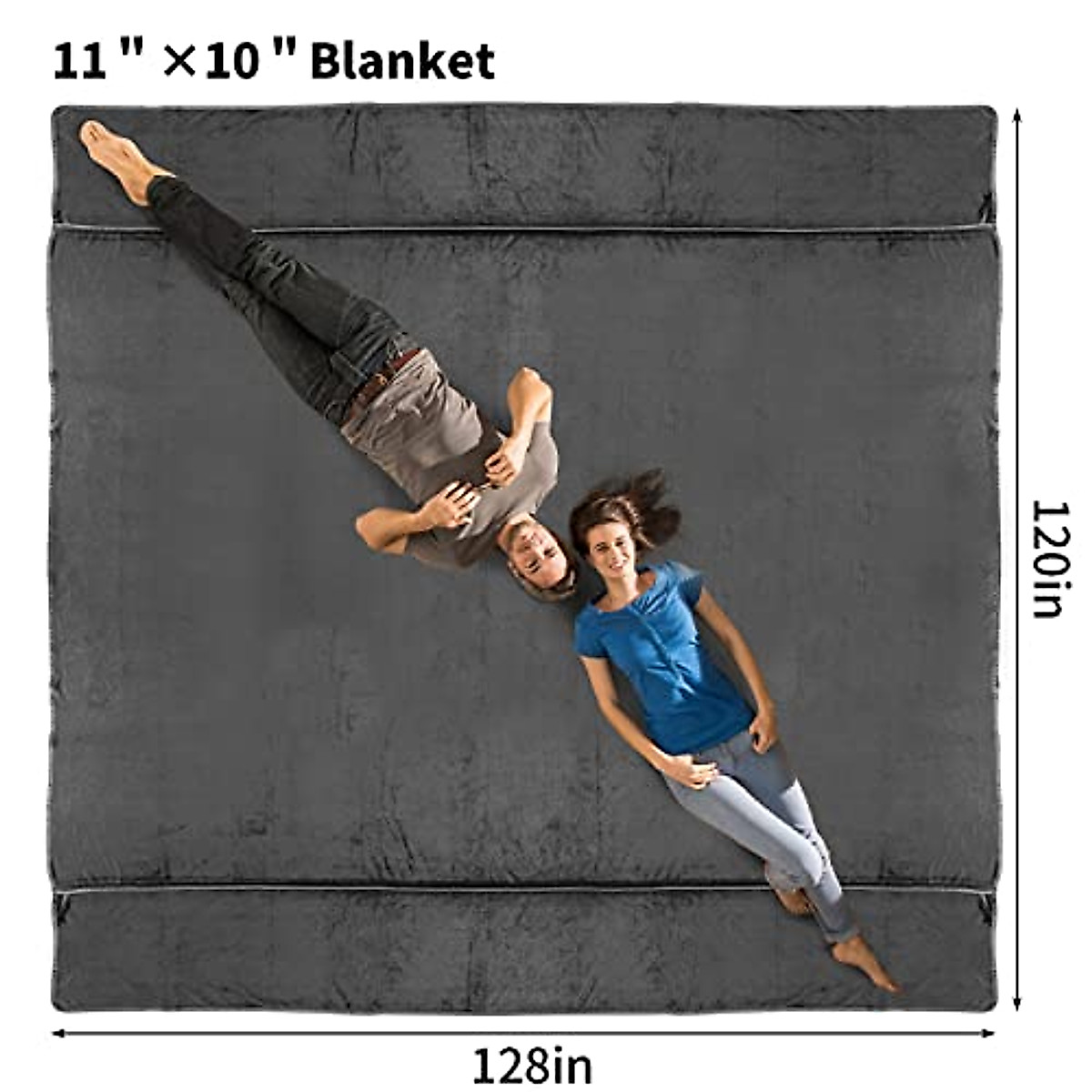 HOMBYS Extra Large 11'x 10' Flannel Throw Blanket, Big Size 128x120 Fuzzy Lightweight Microfiber Bed Blanket for Family and Couples, Oversized Soft & Warm Coffee Giant Blanket for All Season