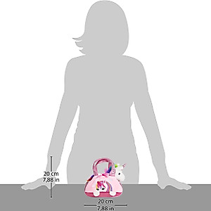 BRUBAKER Rainbow Plush Unicorn in Handbag - 8 Inches - Soft Toy in Bag - Cuddly Toy - Stuffed Animal - Pink