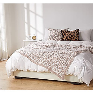 Zolqoqls Soft Fuzzy Fluffy Throw Blanket Flannel Fleeced Leopard Knit Blanket Cozy Comfy Plush Cheetah Blanket for Bed Sofa Couch Chair, 50x60 inch