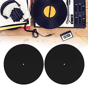 DJ Equipment mat, 2 Pack Turntable Platter Mat Felt Anti-Static Slipmat for LP Record Players 3mm