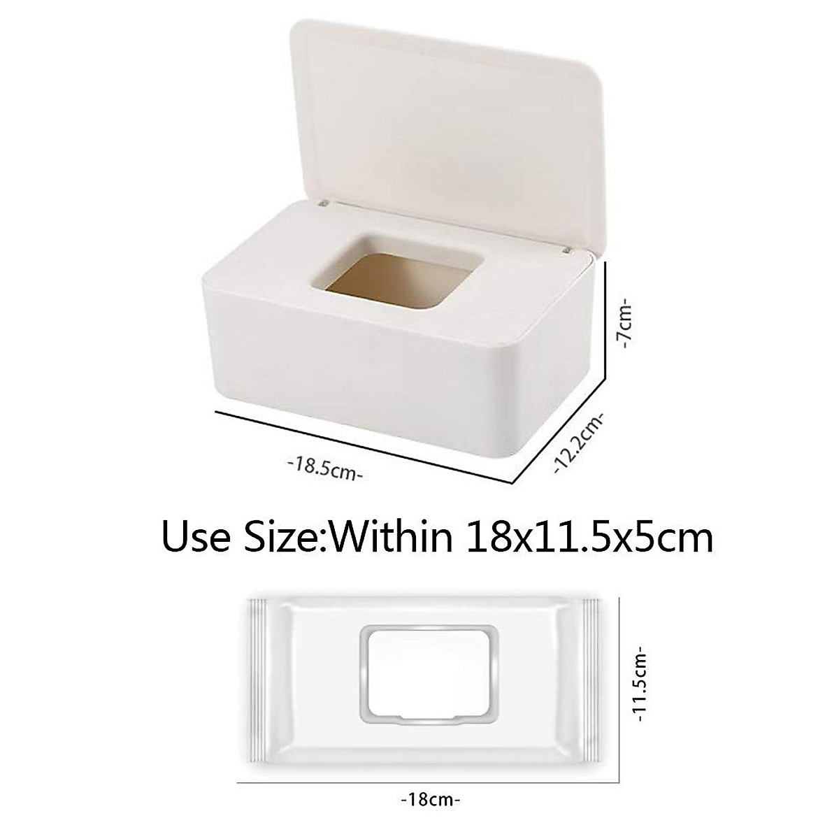 Onebycitess Baby Wipes Dispenser, Baby Wipes Case Holder Keeps Diaper Wipes Fresh Non-Slip Wipe Container Three-Layer Seal Design Prevent Moisture Loss (Black)