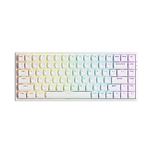 Akko Keycaps Top Printed Shine-Through with ASA Profile, White Keycaps PBT Double-Shot Keycaps for Mechanical Keyboards