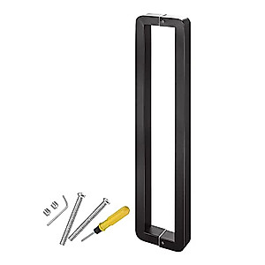 Square Push Pull Door Handle Include Fittings,Stainless Steel Sliding n Door Handle Hardware,for Shower Glass Sliding/Interior Exterior Door,6 Colors (Color : Black,Size : 82.5X