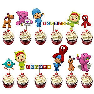 JEWELESPARTY 24PC POCOYO CUPCAKE TOPPER CAKE PARTY PARTY SUPPLIES FAVOR DECORATIONS DECOR THEME IDEA FUN CELEBRATION HAPPY BIRTHDAY FAVO GIFT CENTERPIECE DANCE VIDEO GAME MUSIC