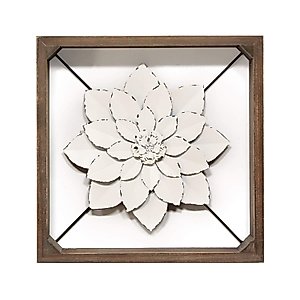 Stratton Home Décor S21053 Wall Decor, 15.75" W X 2.75" D X 15.75" H, Distressed White