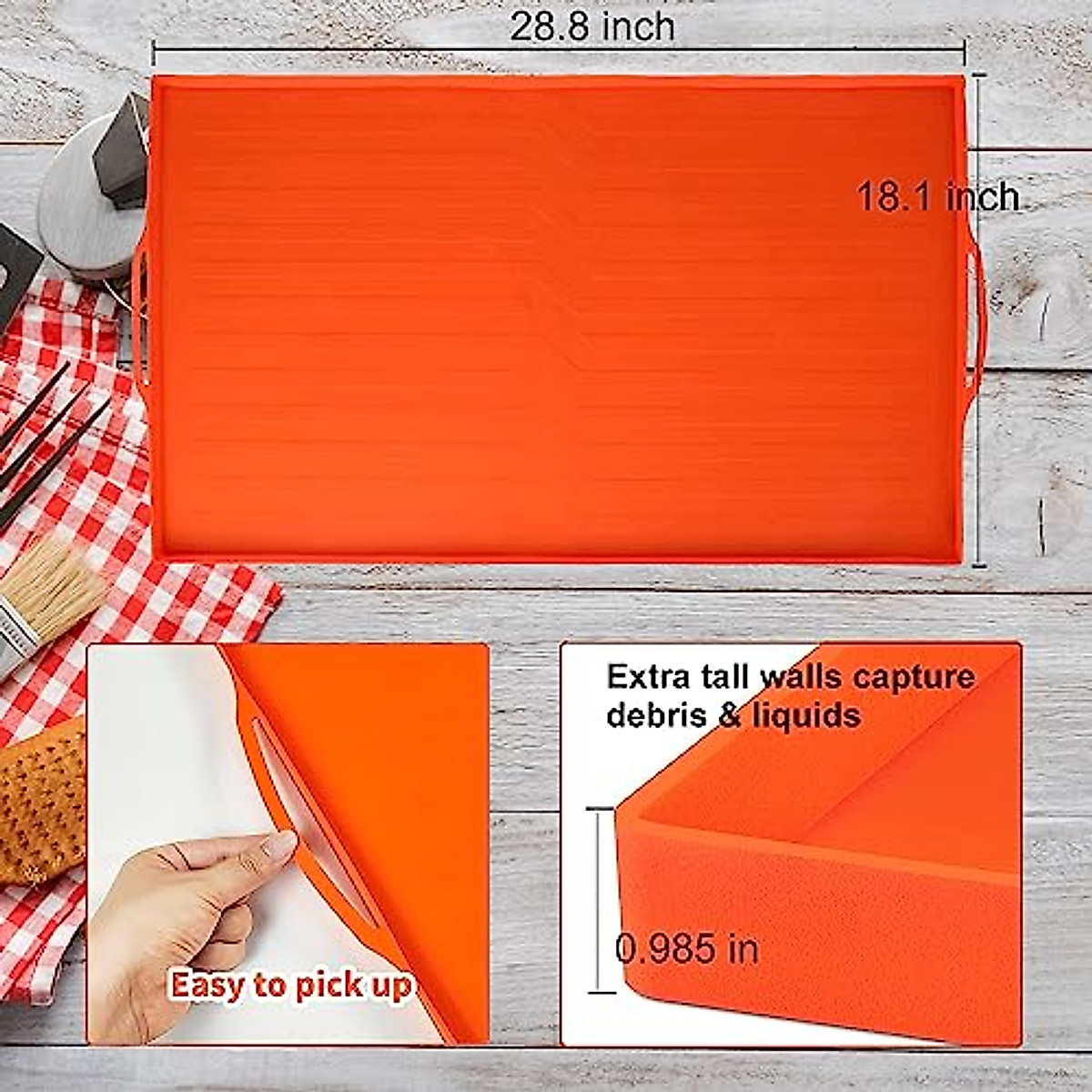 Mataytate Silicone Griddle Mat for Blackstone,28 inch Griddle Cover,Food Grade Silicone Mat,All Season Cooking Surface Protective Cover for Kitchen,Outdoor,Camp,Family Party,Easy to clean with Handle