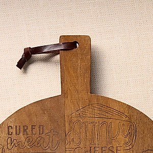 Mud Pie Wooden Charcuterie Lazy Susan, Brown, 20" x 16"