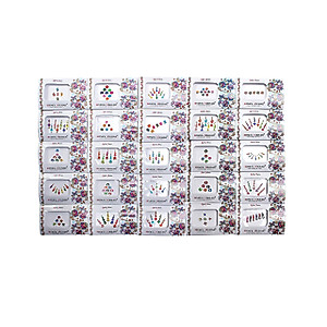 Avador Pack of 25 Assorted Bindi Multiple Sizes Multiple Designs Bollywood Indian Bride for Forehead