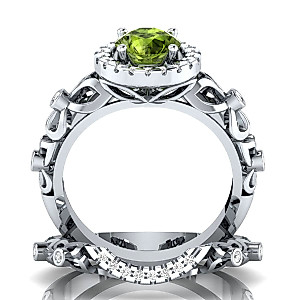 IDEALJEWEL95 Women's1.35 ct Aquamarine & White Sapphire Sterling Silver Engagement Ring Sizable For Engagement/Wedding/Valentines Day (Ring Size :- 13.5)