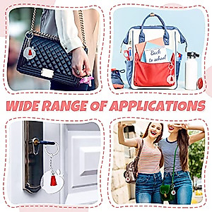 20 Pcs Teacher Appreciation Gift Clear Acrylic Keychain Blanks 2.3'' Acrylic Apple Clear Key Chains with Red Tassel Graduation Back to School Thank You Gift for Teacher Appreciation Week