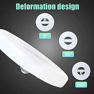 UFO LED Light Bulb, 28W, 40W, 60W LED Ceiling Light Bulb, Flat LED Light Bulb, Base for Home Lighting, Garage, Workshop, Basement Easy-Installation Energy Saving LED Lamp with Folded E27 (60)