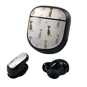 MightySkins Glossy Glitter Skin Compatible with Bose QuietComfort Earbuds II (2022) - Cat Lady | Protective, Durable High-Gloss Glitter Finish | Easy to Apply and Change Styles | Made in The USA