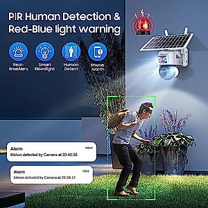 INQMEGA Solar Camera Security Outdoor,3MP HD 2.4G WiFi 15000mAh Solar Powered Cameras for Home,Color Night Vision PIR Motion Sensor Light with Siren,Remote Control