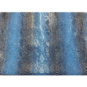 New Creations Fabric & Foam Inc, Royal Blue 53/54" Wide Snake Fake Leather Upholstery, 3-D Viper Snake Skin Texture Faux Leather PVC Vinyl Fabric By The Yard.