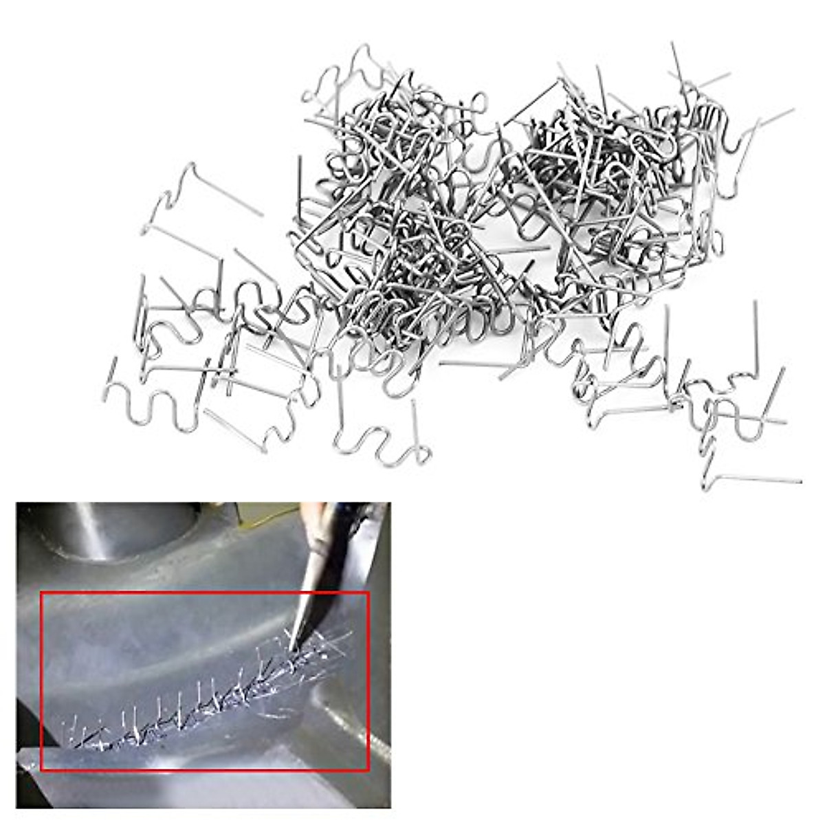 Hot Staples 0.8mm, Welder, Welding Kit Stainless Steel Repair Stapler for Car Bumper Repair Bodywork, 100pcs 0.8mm Auto Bumper Repair Pre Cut Welding Staples(0.8mm)