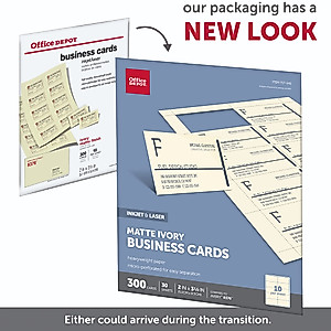 Office Depot(R) Laser/Inkjet Matte Business Cards, 2in. x 3 1/2in., Ivory, Box Of 300