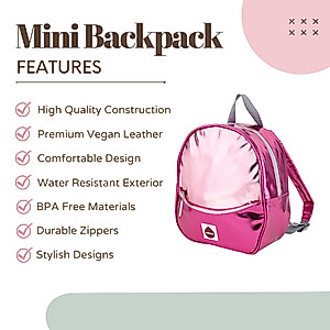 Milkdot Designer Mini Backpack, Vegan Leather, Perfect for Women, Men, Boys, Girls, Stylish for kids ages 3+ (Pink)