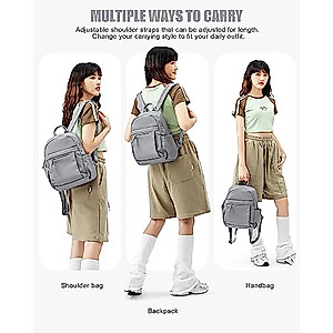 KEYEMP Mini Small Backpack Purse for Women Lightweight Waterproof Fashion Trendy Cute Work Casual Daypack Travel Bag Backpack for Ladies,Grey