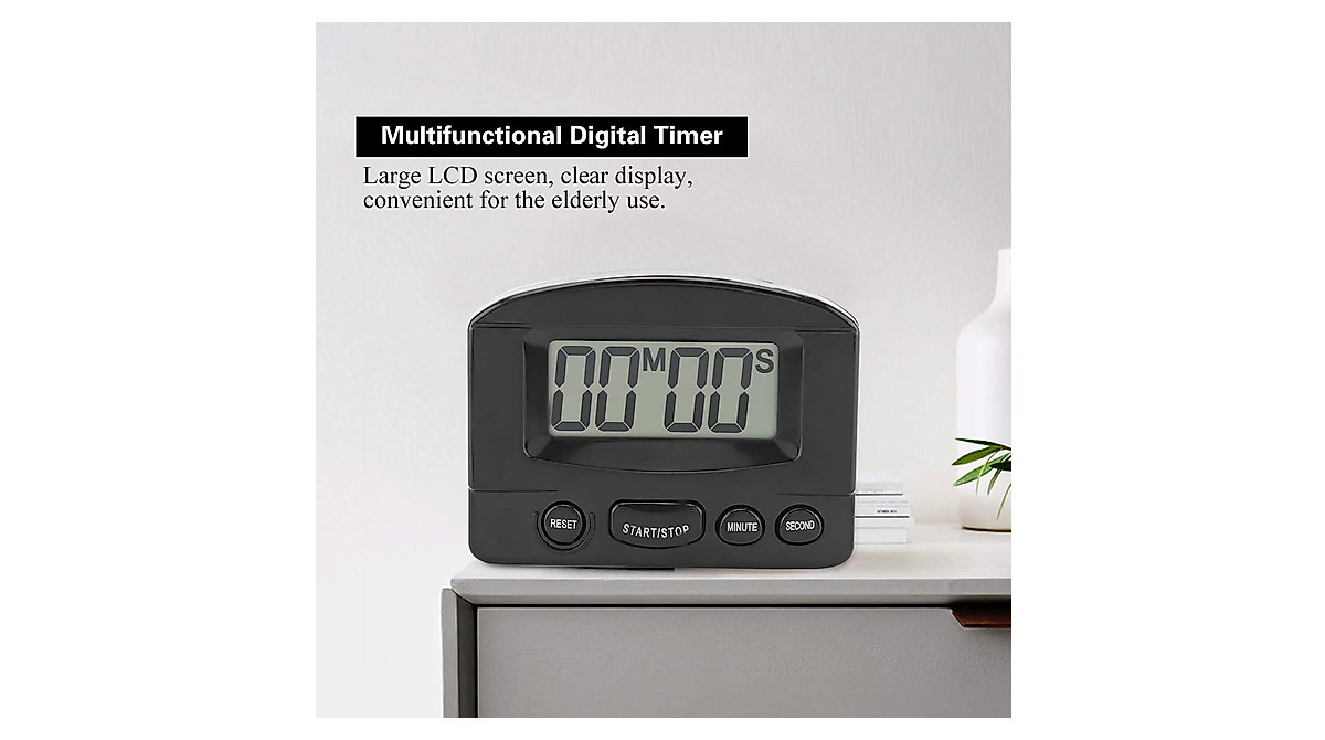 Digital Kitchen Timer with Auto Reset & LCD Display - AMONIDA Timer XL-331