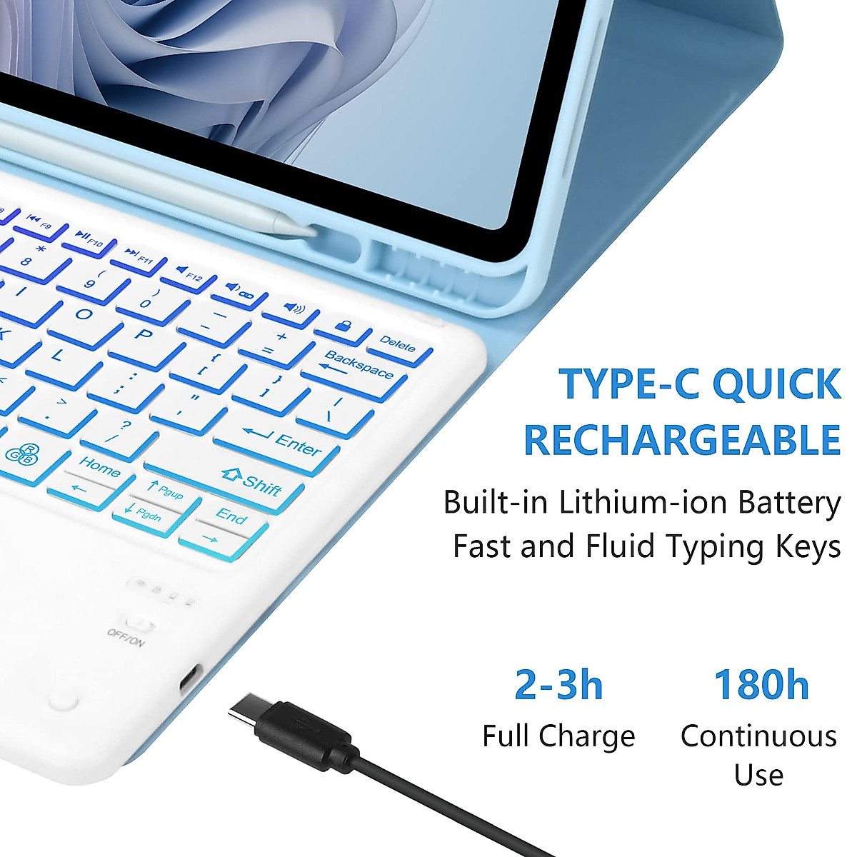 BQSS Keyboard Case for iPad Air 13 inch(M2) 2024 Case with Keyboard for iPad Pro 12.9 inch 6th Gen 2022/5th Gen Keyboard Cover Detachable Backlit Keyboard Wireless Keyboard