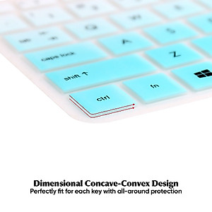 Keyboard Cover Compatible with HP Envy x360 15.6” Series /2020 2019 HP Pavilion 15 HP Pavilion x360 15.6” Series/HP Envy 17 17.3" Series/HP Laptop 15t 17t 17-ca0011nr-by0040nr -Ombre Hot Blue