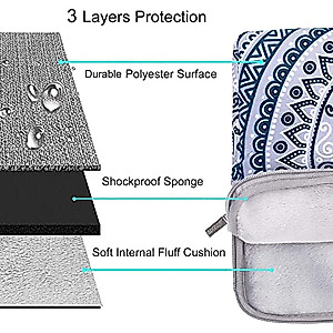 MOSISO Laptop Shoulder Bag Compatible with MacBook Air 15 inch M2 A2941 2023/Pro 16 2023-2019 M2 A2780 M1 A2485 A2141/Pro 15 A1398, 15-15.6 inch Notebook, Polyester Briefcase Sleeve Mandala MO-MDL006