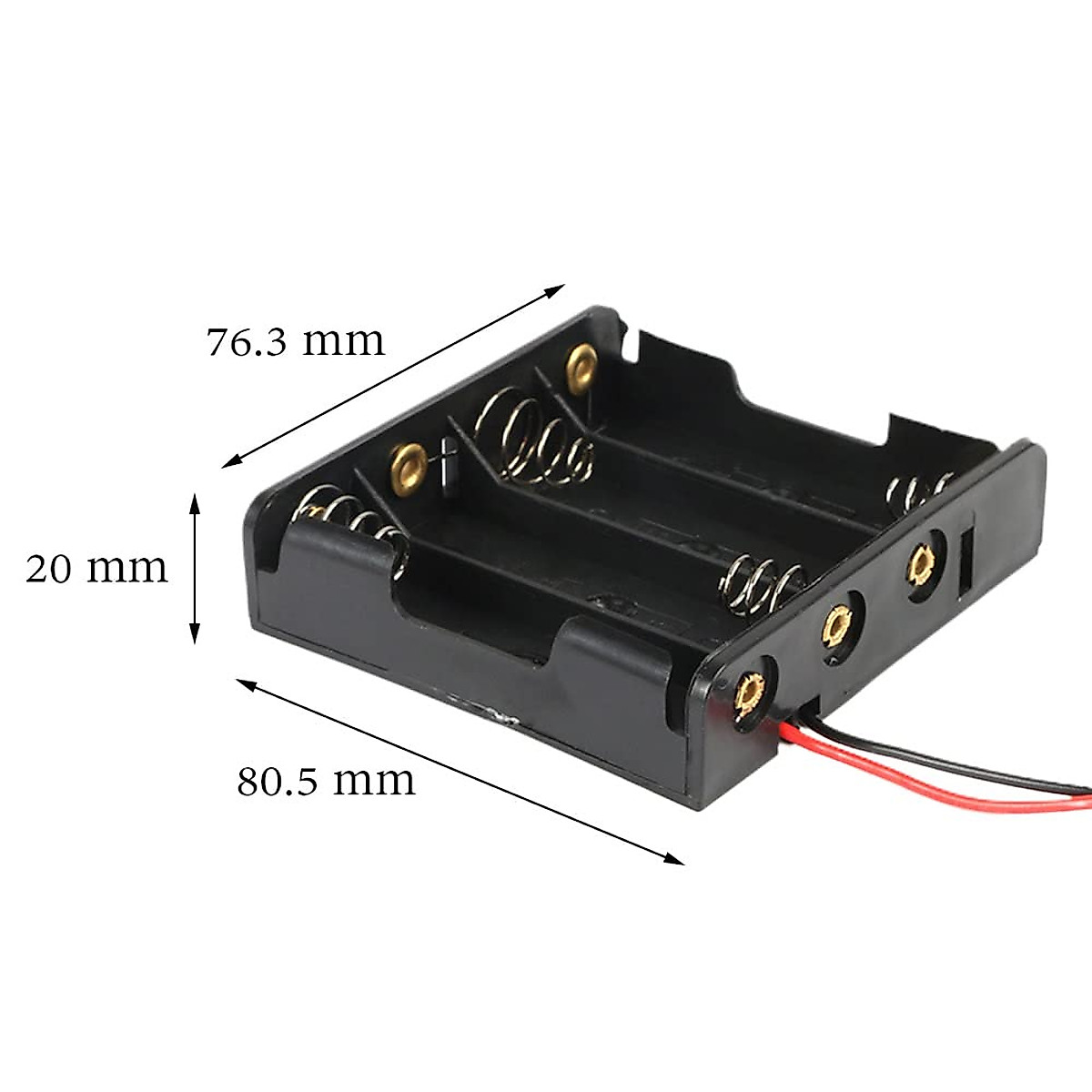 BlastCase 4xAA Battery Holder to DC Barrel Jack Connector for Arduino(pack of 2)