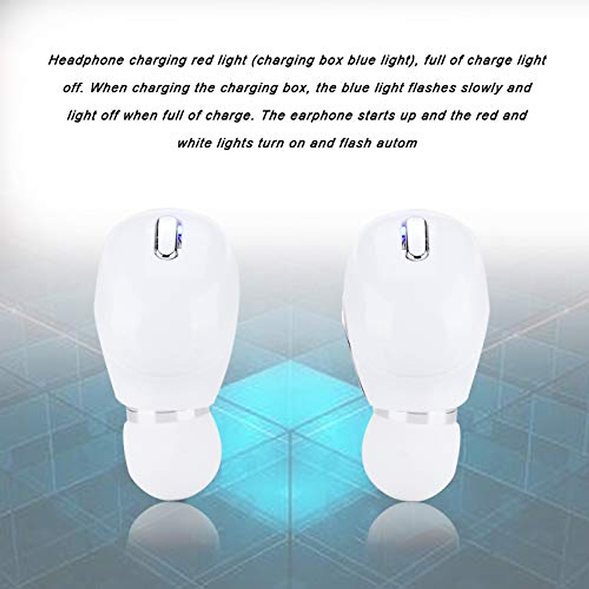 Wireless Headphones, Workout Headphones Wireless Earbuds, Bluetooth Headset Wireless Ear Buds Bluetooth Earphone for Sports Driving for Fitness Leisure(White)