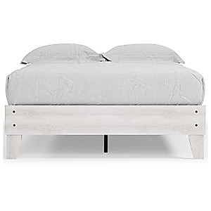 Signature Design by Ashley Shawburn Modern Farmhouse Platform Bed, Queen, Whitewash