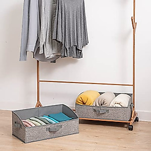 Sweejar 4-Pack Closet Storage Bins，Storage Baskets for Shelves，Clothes Storage Boxes，Collapsible Trapezoid Storage Bins，Fabric Bins and Baskets，Gray