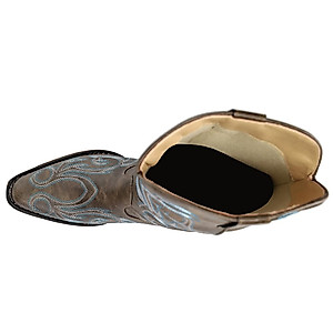 ROPER Womens Riley Embroidery Round Toe Casual Boots Mid Calf Low Heel 1-2" - Brown - Size 9 B