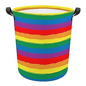 Graffiti Rainbow LGBT Gay Pride Large Laundry Basket Hamper Bag Washing with Handles for College Dorm Portable