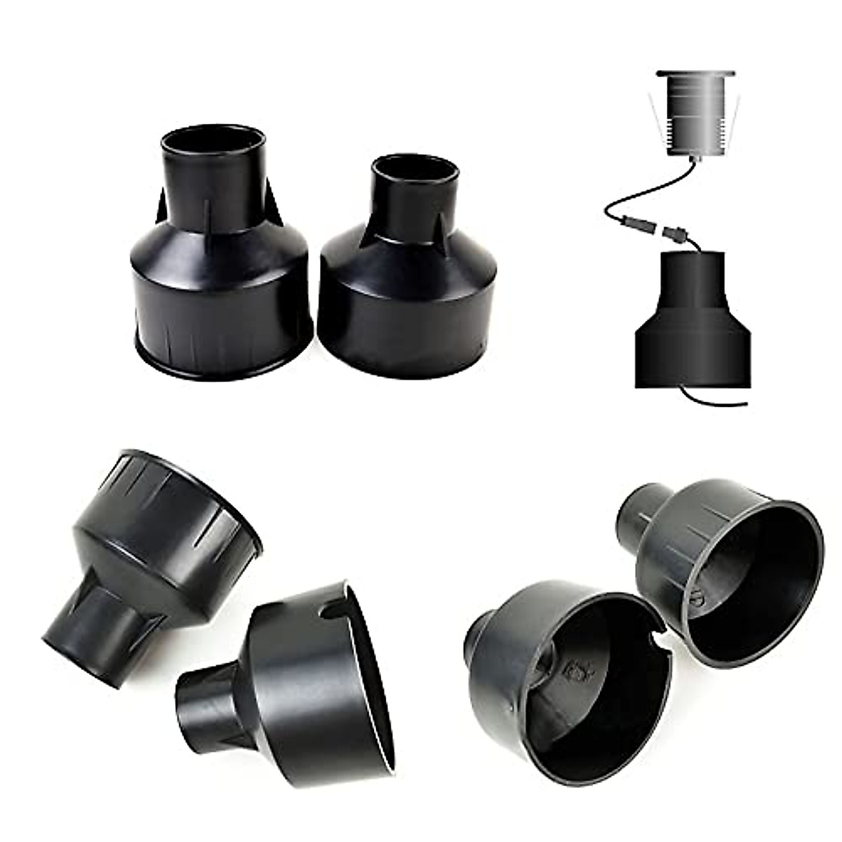 E-Simpo 6-Pack Embedded Housing Part ABS Antioxidant Built-in Fitting for Waterproof Outdoor Indoor Pre-embedded Concrete Grassland Inserts,to Fix the LED InGround Step Stair Pavement Pool Light (H86)