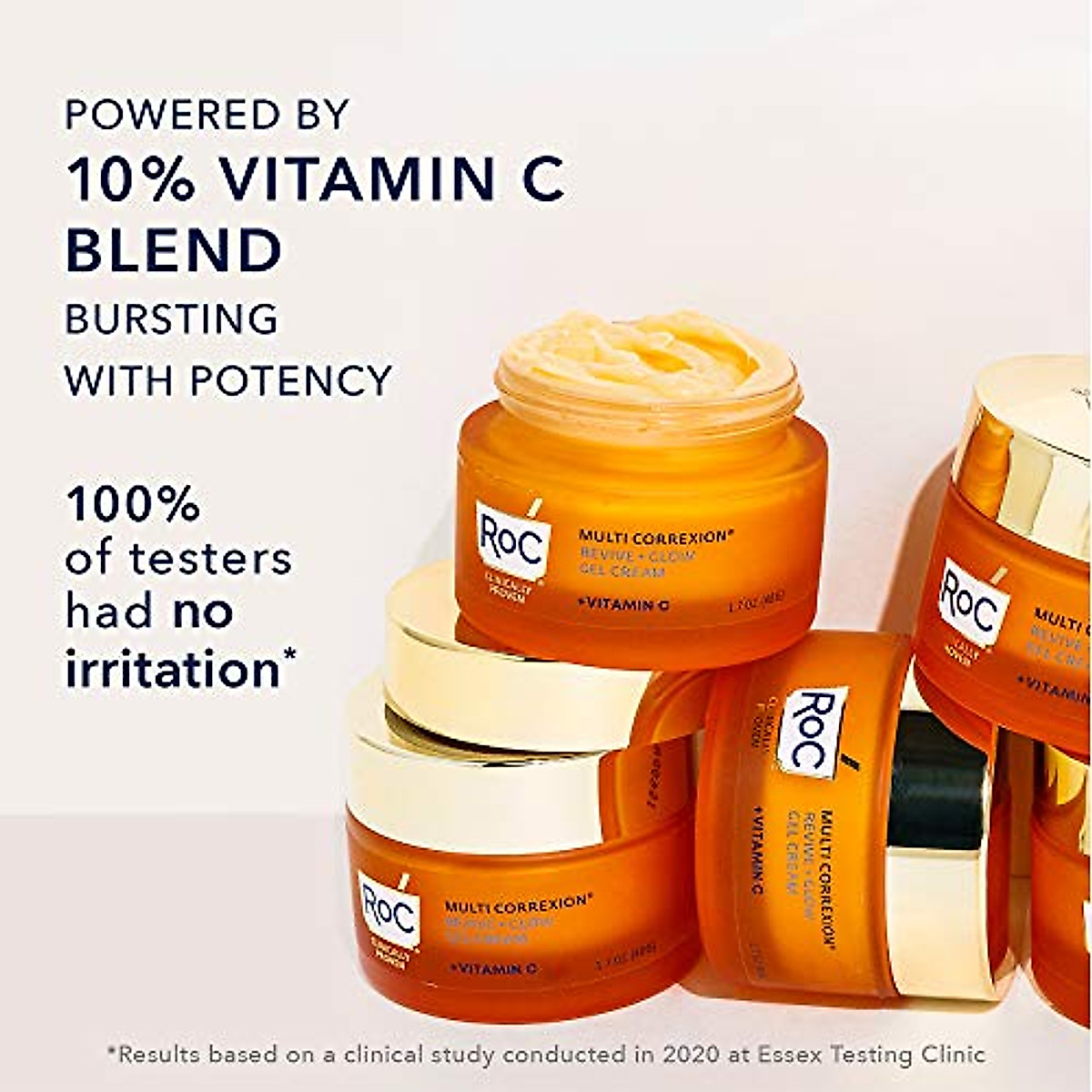 RoC Multi Correxion Revive + Glow 10% Vitamin C Blend Face Moisturizer, Anti-Aging Gel Cream for Instant Glow, Hypo-Allegenic & Oil-Free Skin Care,1.7 Ounce