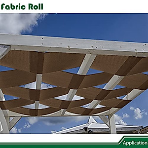 Goleray 12'x19' Sun Shade Fabric for Pergola Cover Porch Screen Sunshade Cloth 95% UV Block Shade Fabric Roll (Brown)