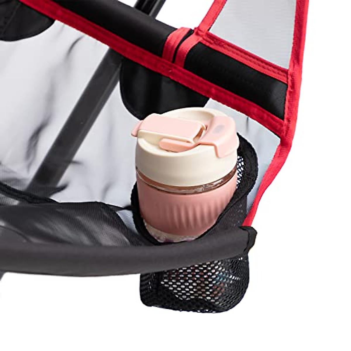 ALIMORDEN Oversize Outdoor Folding Chair Camping Chair Equipment Lounge Chair，Portable， Ultralight Aluminum Rocking Chair, Comfortable Backrest Outdoor Hammock Lounger with Cup Bag， Red