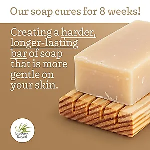 Southern Natural Goat Milk Soap Bar - Oatmeal Milk & Honey 3 Pack - For Dry Sensitive Skin. Natural, Handmade Soap For Men, Women, Kids, Face & Body