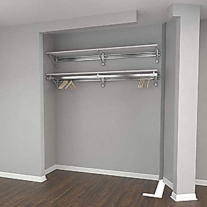 Arrange A Space Single Hang Second Shelf Closet System, 48", White