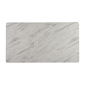 Coaster Home Furnishings Everett Faux Top White Dining Table, Marble and Natural Walnut (192761)