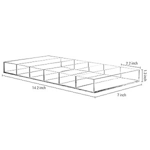 MyGift Premium Clear Acrylic Sunglass Holder Display Tray with 6 Compartments, Drawer Organizer Storage Case for Sunglasses, Reading Glasses, Eyewear, Jewelry, Makeup and Perfume Vanity Tray, Set of 2