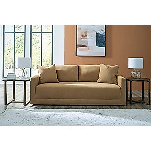 Signature Design by Ashley Lainee Modern Sofa with Throw Pillows, Light Brown