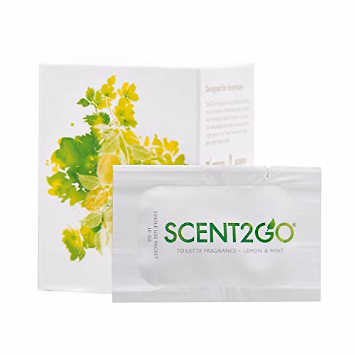 Scent2Go Toilette Fragrance Dissolvable Powder - Discreet Travel Size Packet - 20 Pack - Leak Proof - Natural Odor Eliminator - Lemon + Mint Scent