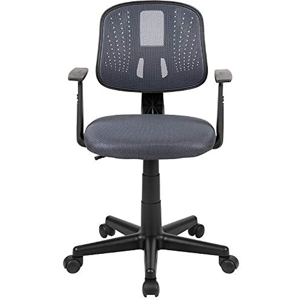 Flash Furniture Flash Fundamentals Mid-Back Gray Mesh Swivel Task Office Chair with Pivot Back and Arms