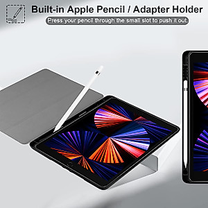 DONGKE Case Compatible with iPad 10.2 Inch 2021 2020 2019 iPad 9th/8th/7th Generation with Pencil Holder, Slim Stand Protective Case with Soft TPU Back, Auto Sleep/Wake Cover, Galaxy Manada